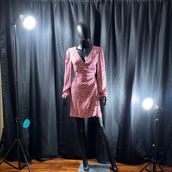 Elodie | Dresses | Elodie Pink And Gold Sequin Wrap Dress | Poshmark